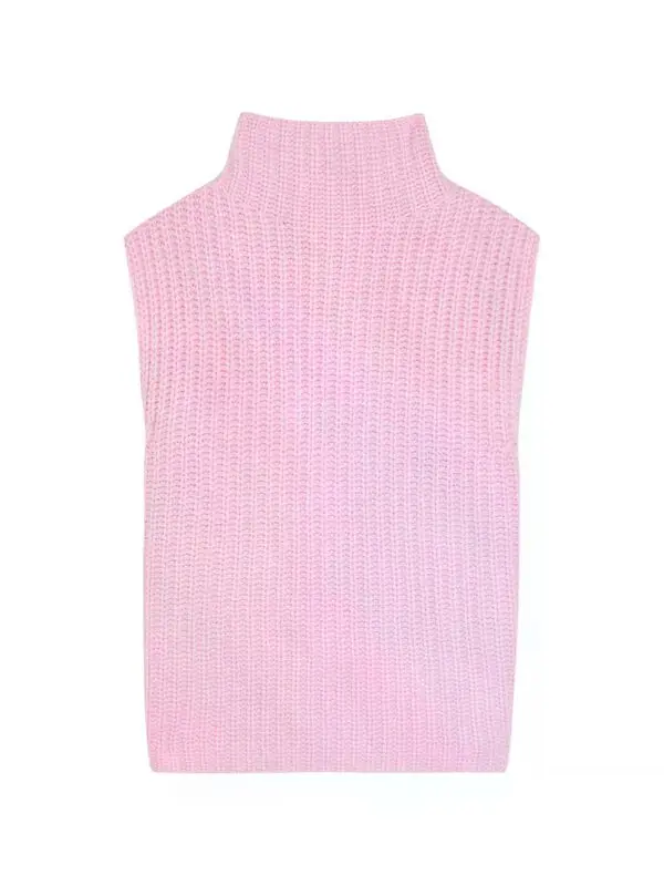 LISA YANG Roll-neck Knitted Bib - Pink
