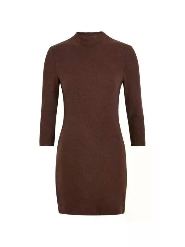 REFORMATION Camille High-neck Mini Dress - Brown