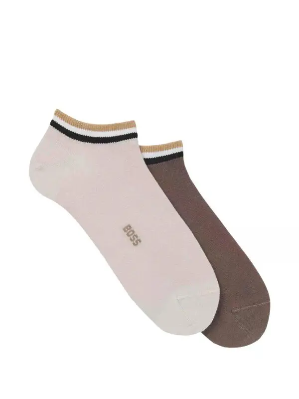 BOSS Logo-print Ankle Socks - Neutrals