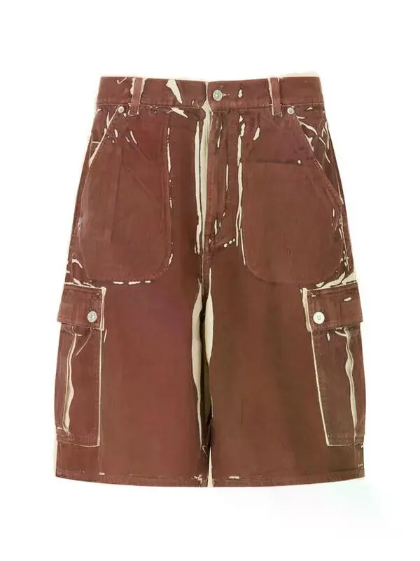 Marni Printed Belt-loop Shorts - Brown