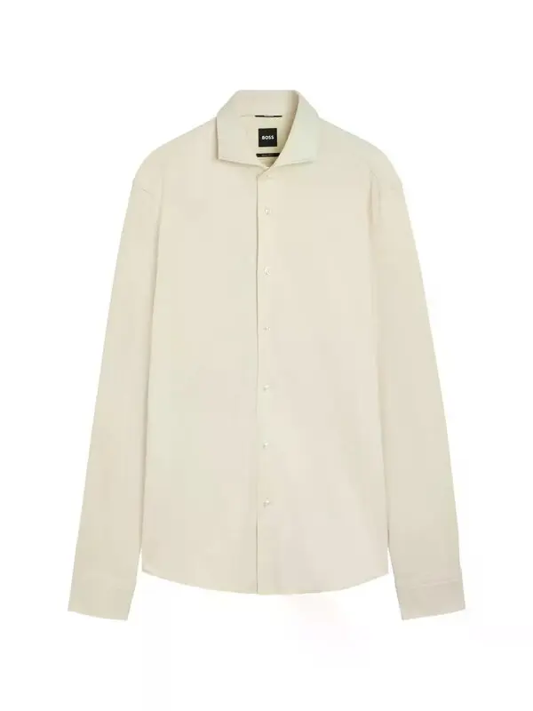BOSS Regular Shirt In Cotton Poplin - Neutrals