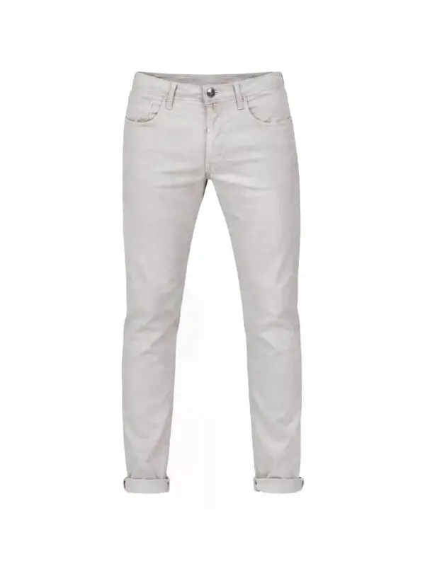 Incotex Logo-patch Trousers - Neutrals