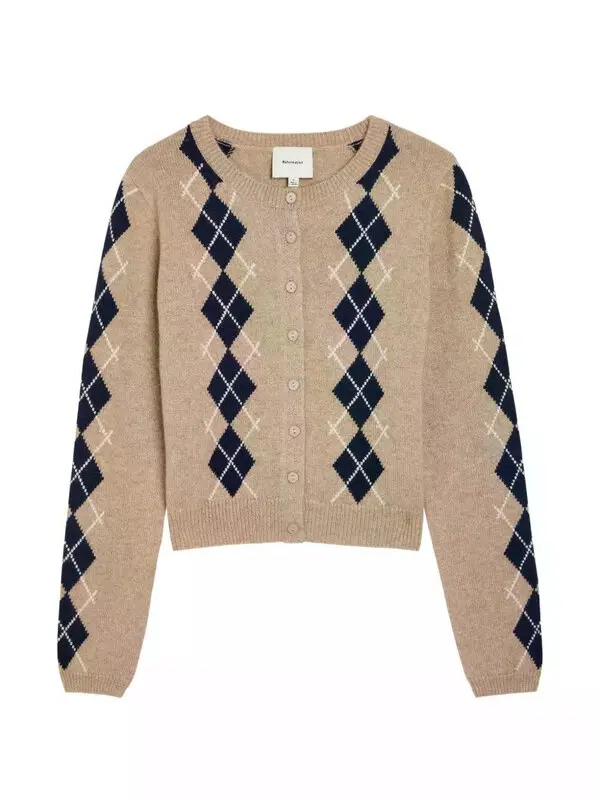REFORMATION Clara Argyle Cashmere Jacket