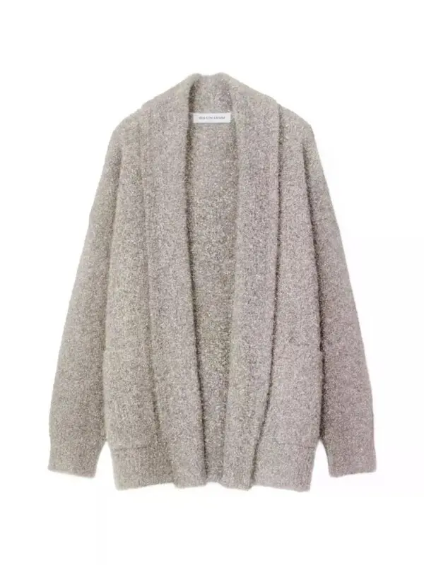 Iris Von Arnim Open Silk Cardigan - Grey