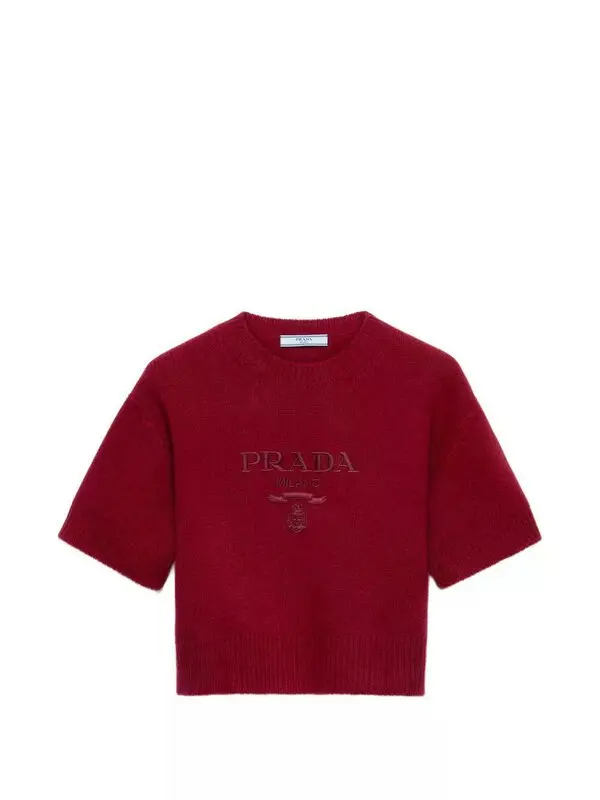 Prada Wool And Cashmere Crew-neck Sweater - Red