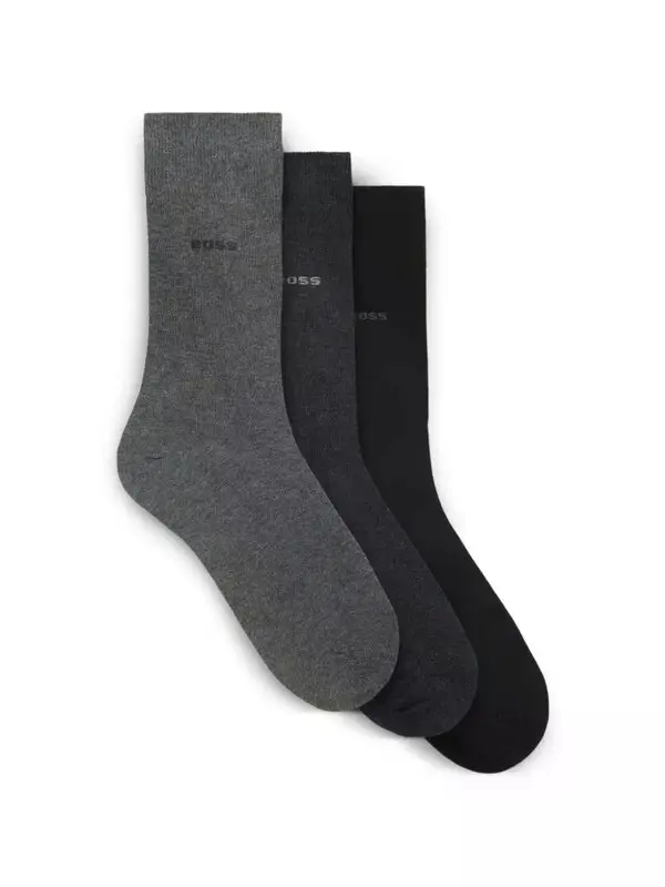 BOSS Logo-detail Socks - Grey