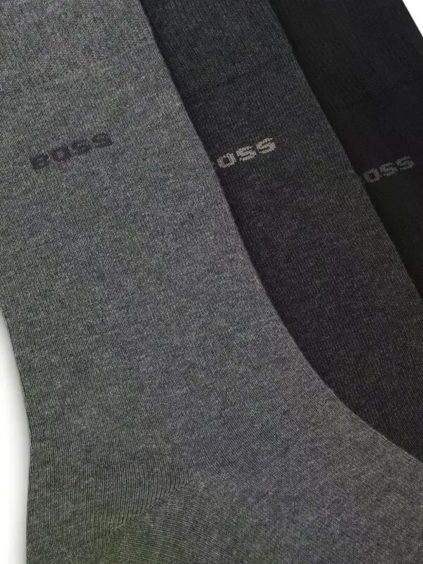 BOSS Logo-detail Socks - Grey