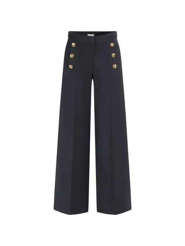 Seductive Button Detailed Wide Leg Trousers