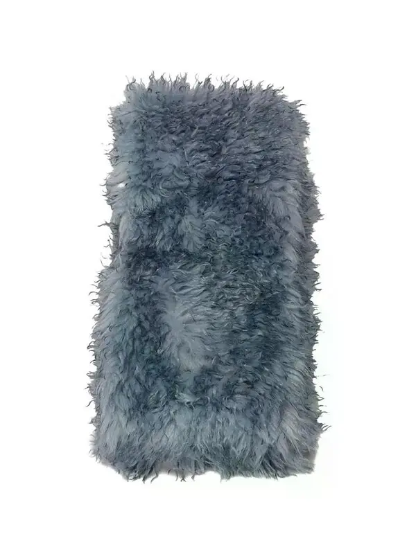GANNI Shearling Scarf - Blue