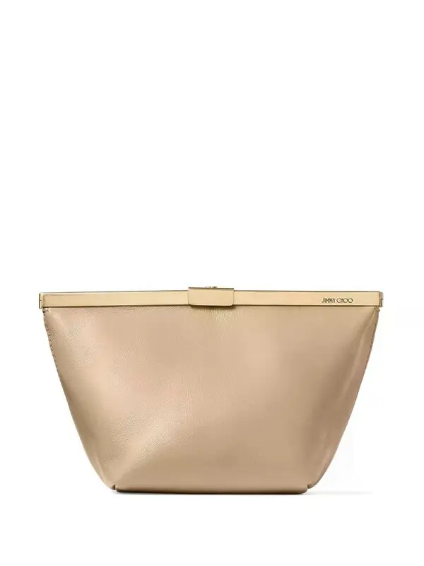JIMMY CHOO Ganache Chain Clutch Bag - Neutrals