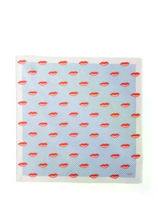 Prada Printed Silk Twill Scarf 55 X 55 Cm - Blue