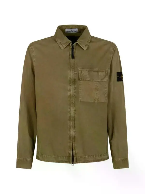 Stone Island Logo-patch Chest-pocket Overshirt