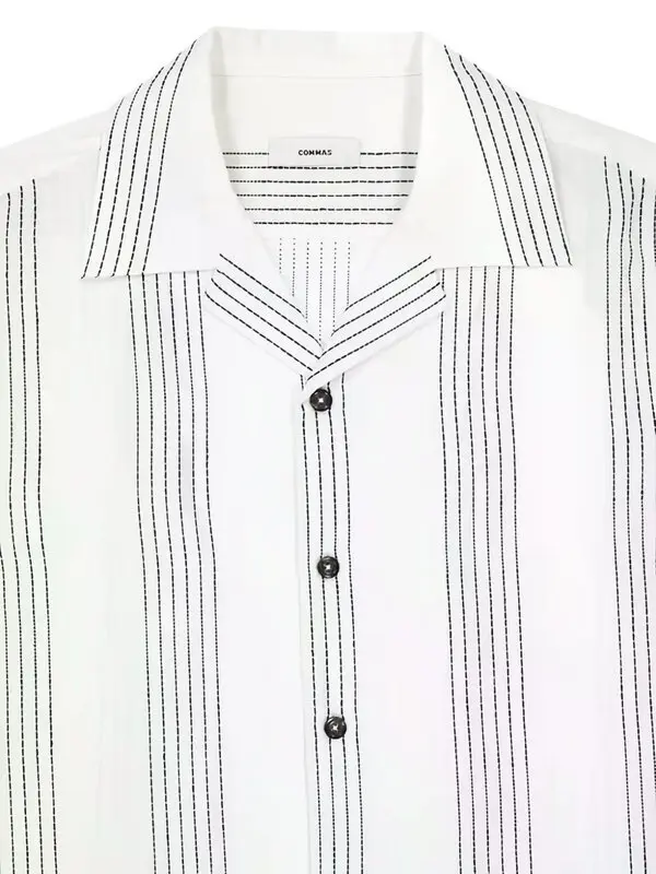 Commas Striped Camp-collar Shirt