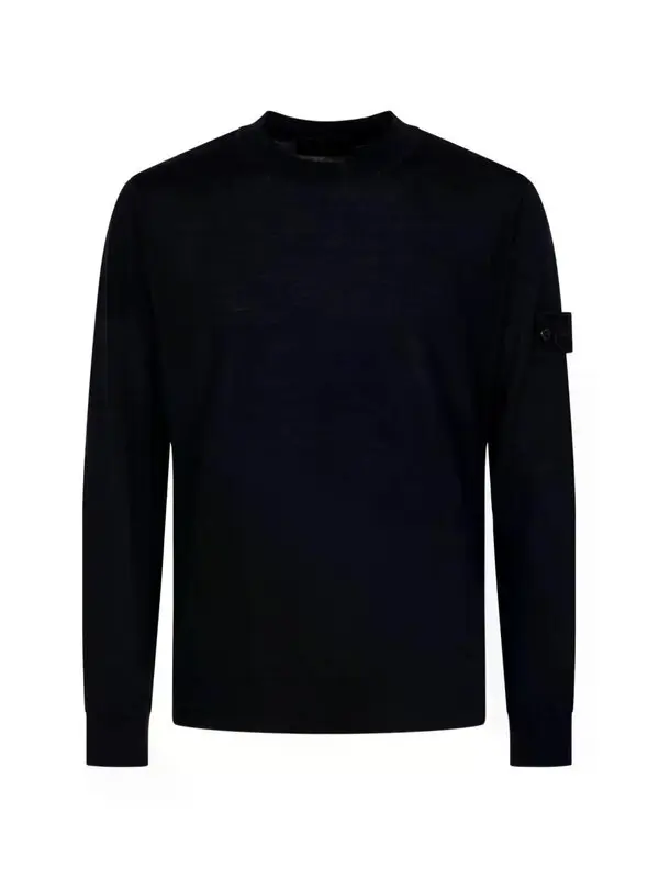 Stone Island Logo-patch Crew-neck Sweater - Blue