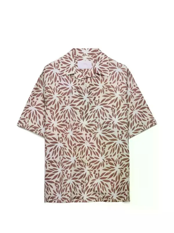 Prada Printed Cotton Bowling Shirt - Neutrals