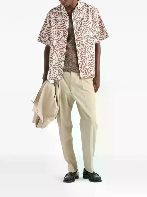 Prada Printed Cotton Bowling Shirt