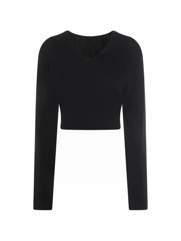 Rick Owens V-neck Knit Top - Black