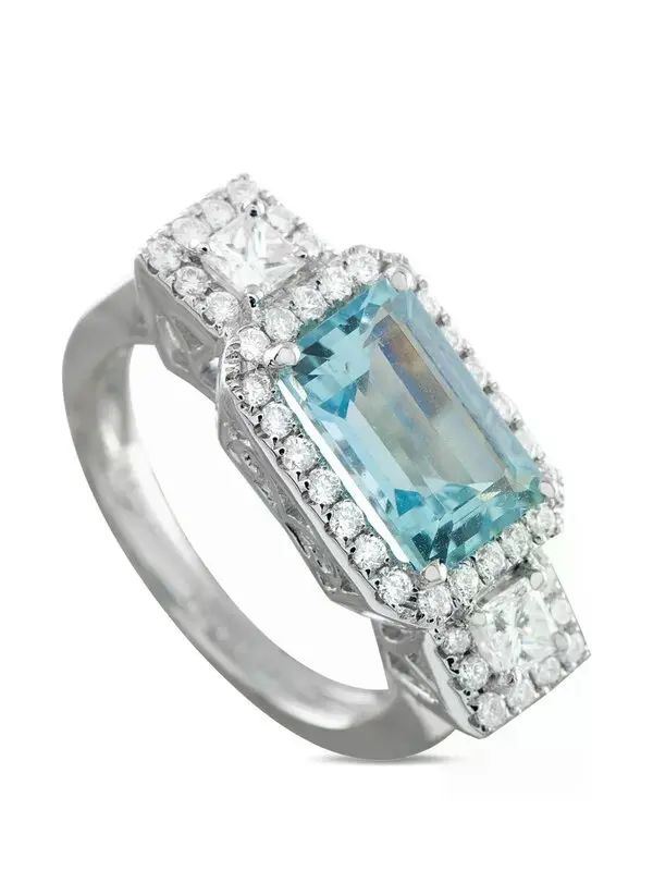 LB EXCLUSIVE Aquamarine And Diamond Ring - Silver
