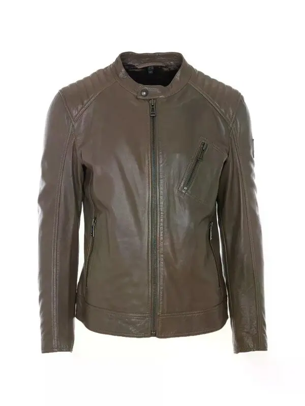 Belstaff Zip Leather Jacket - Brown