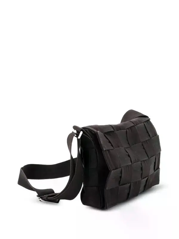 Bottega Veneta Cassette Crossbody Bag Maxi Intrecciato Webbed Canvas - Brown