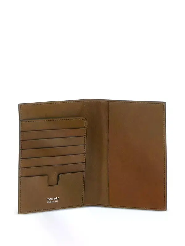 TOM FORD Embossed Folding Leather Passport Holder