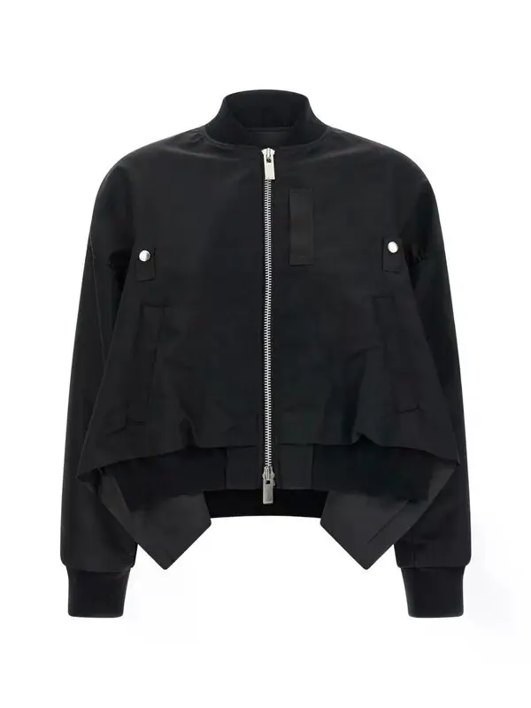 Sacai Ribbed Jacket With Asymmetric Hem