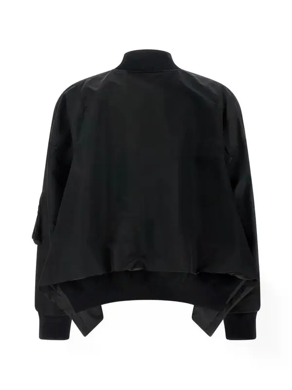 Sacai Ribbed Jacket With Asymmetric Hem