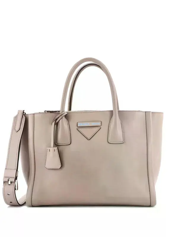 Prada Concept Double Zip Calfskin Medium Tote Bag
