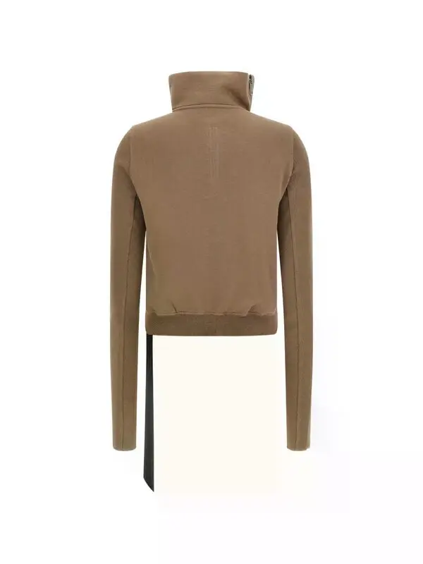 Rick Owens Turtleneck Sweatshirt With Asymmetrical Zip - Neutrals