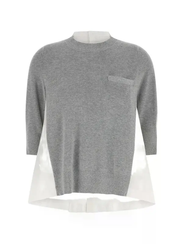 Sacai Asymmetric Hem Crew-neck Sweater