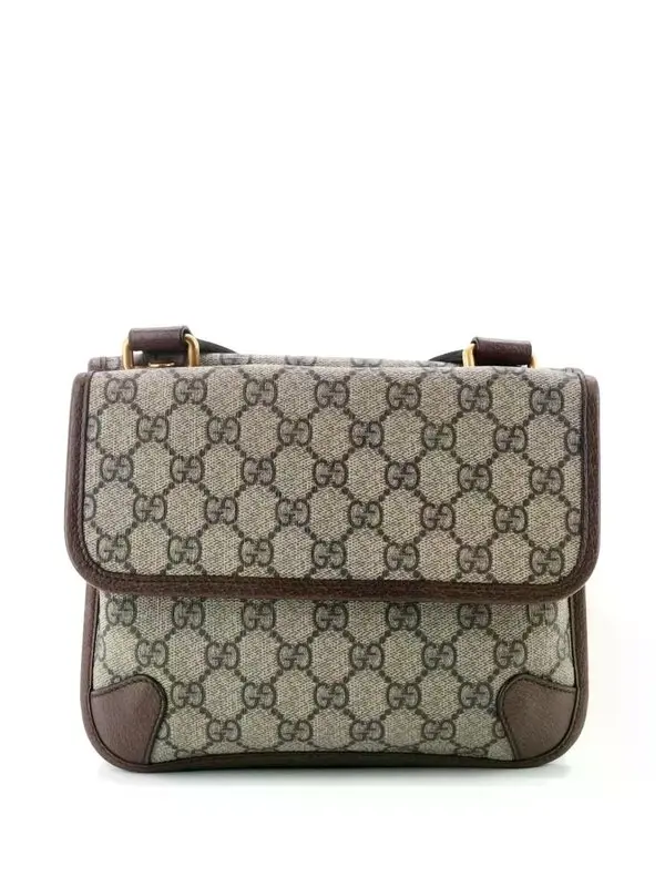 Gucci Neo Vintage Flap Messenger Gg Coated Canvas Small - Brown
