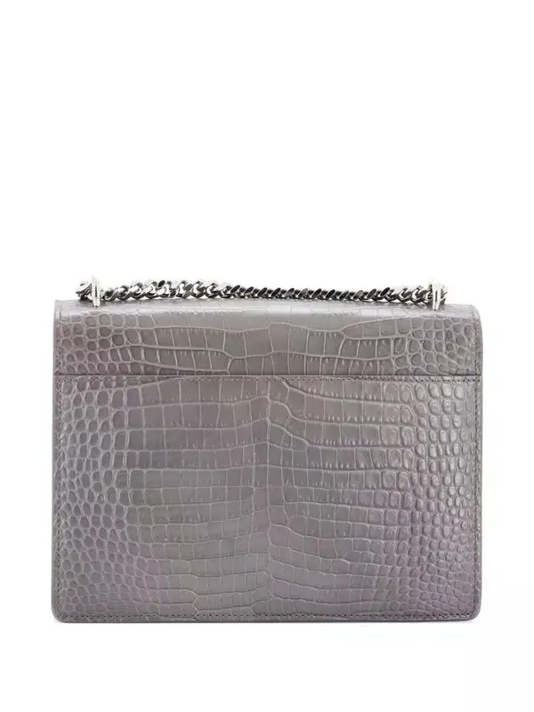 Saint Laurent Sunset Crocodile Embossed Leather Medium Crossbody Bag