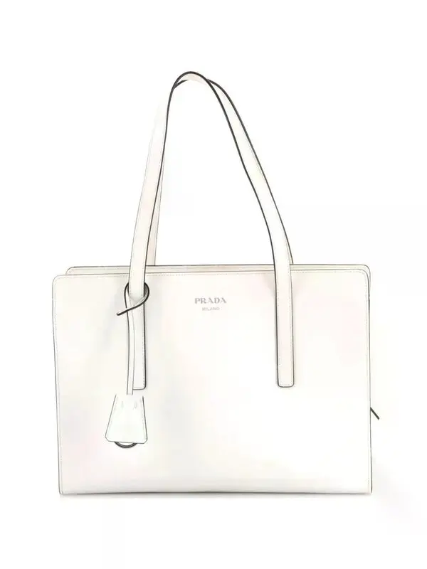 Prada Re-edition 1995 Top Handle Spazzolato Leather Satchel - White