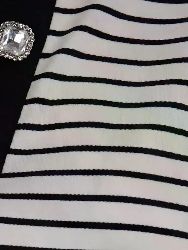 Liu Jo Striped Embellished Polo Shirt - White