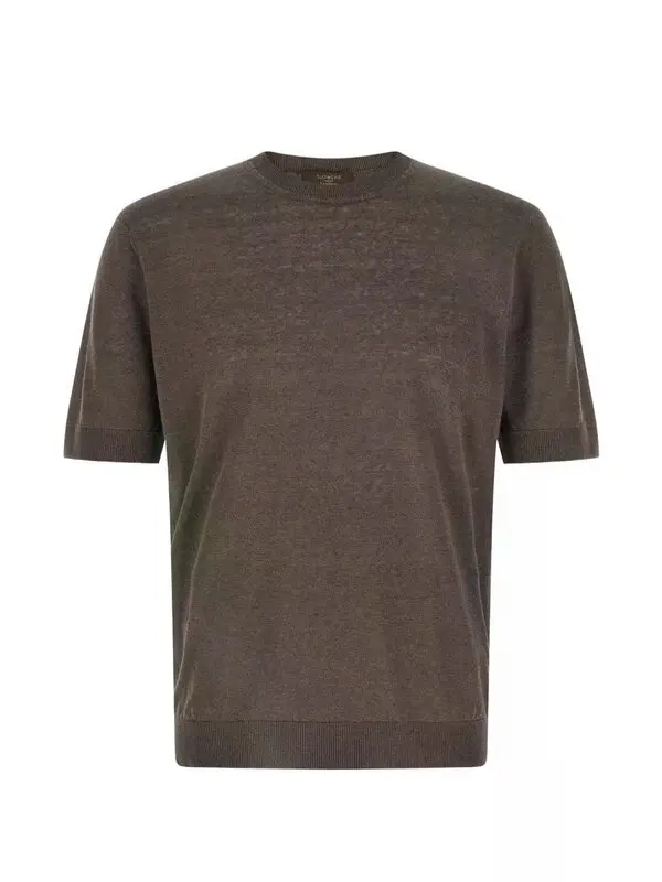 ZANONE Short-sleeve Crew-neck T-shirt - Brown
