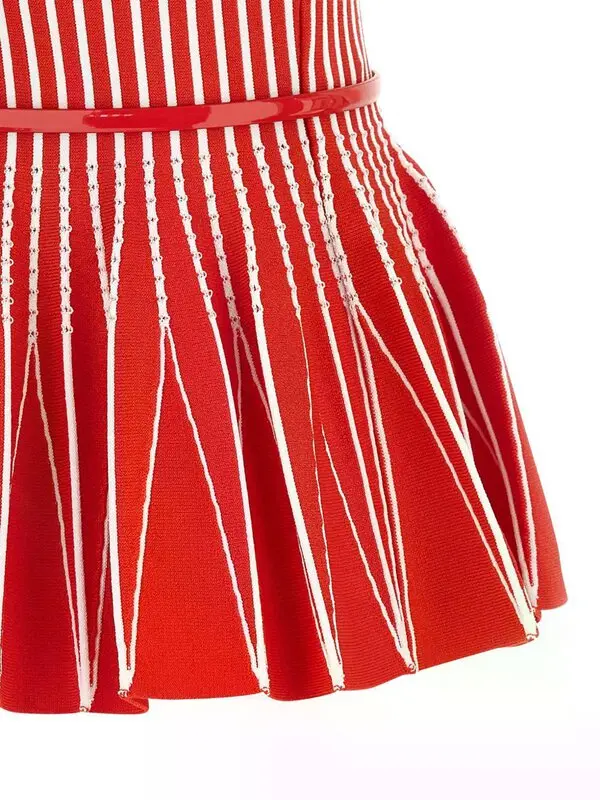Elisabetta Franchi Striped Pleated Top - Red