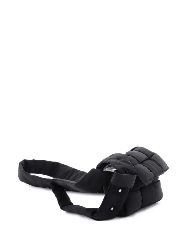 Bottega Veneta Cassette Maxi Intrecciato Nylon Extra Mini Crossbody Bag - Black