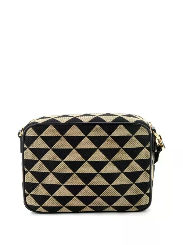 Prada Symbole Zip Around Jacquard Crossbody Bag