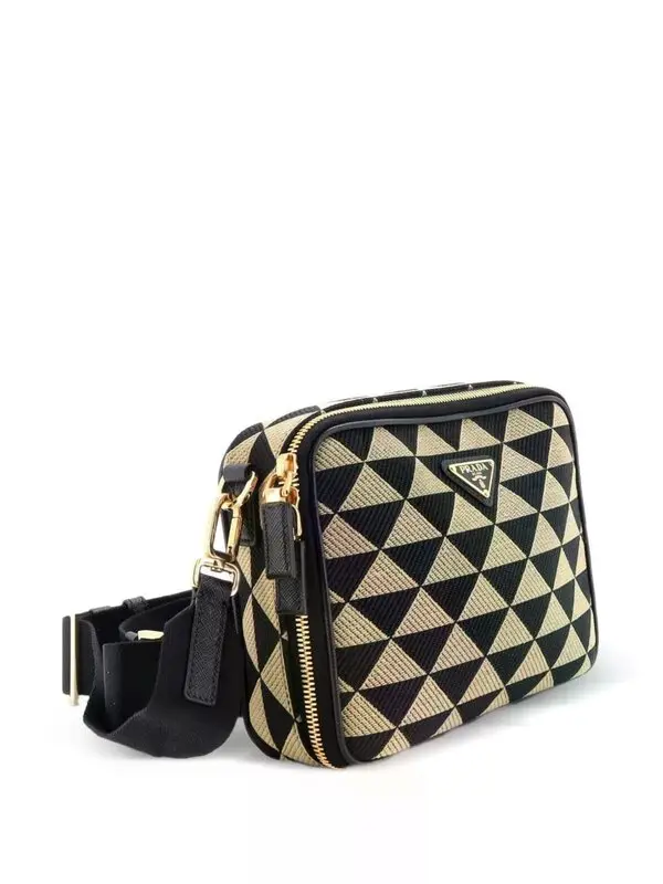 Prada Symbole Zip Around Jacquard Crossbody Bag