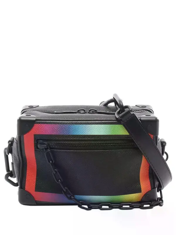 LOUIS VUITTON 2019 Taiga Rainbow Soft Trunk Crossbody Bag - Black