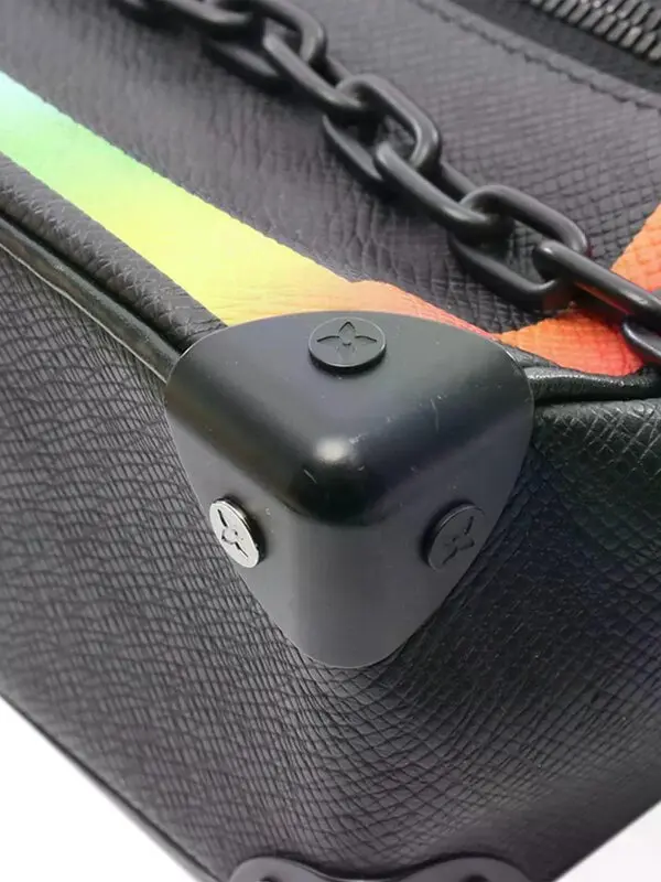 LOUIS VUITTON 2019 Taiga Rainbow Soft Trunk Crossbody Bag - Black