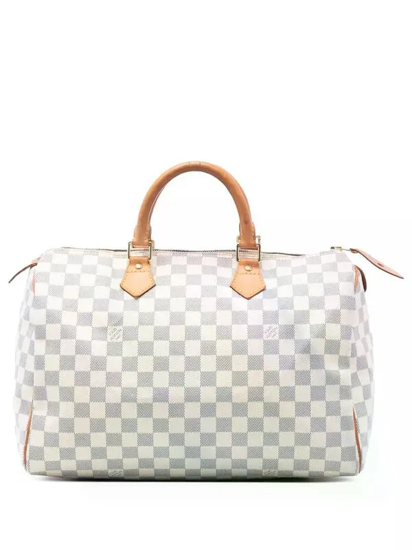 LOUIS VUITTON 2011 Damier Azur Speedy 35 Boston Bag - White