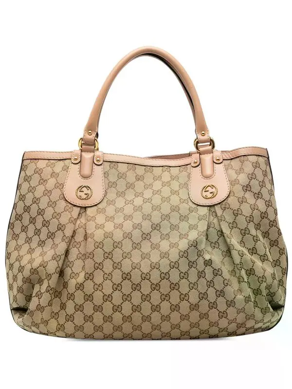 Gucci Large Gg Canvas Scarlett Tote Bag - Brown