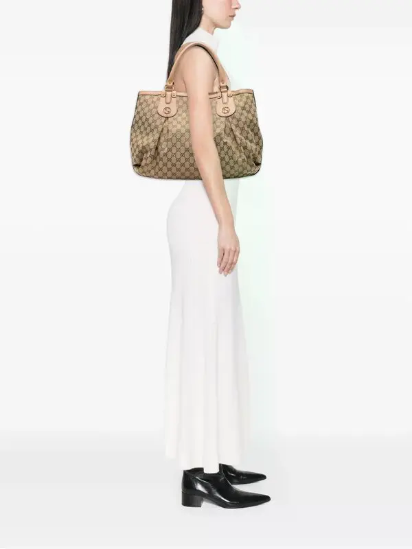 Gucci Large Gg Canvas Scarlett Tote Bag - Brown