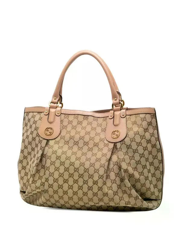Gucci Large Gg Canvas Scarlett Tote Bag - Brown