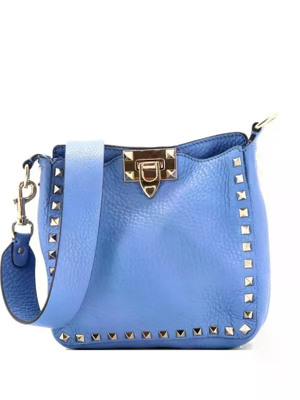 Valentino Garavani Rockstud Flip Lock Messenger Mini Bag - Blue