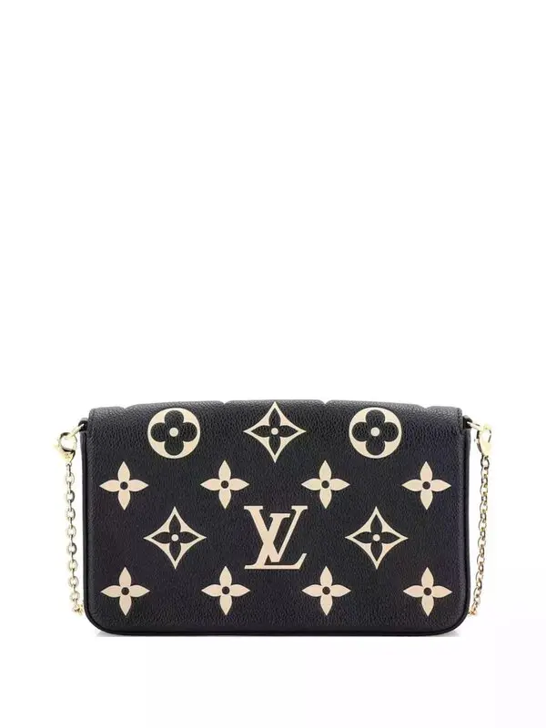 LOUIS VUITTON Felicie Pochette Bicolor Monogram Empreinte Giant Crossbody Bag - Black