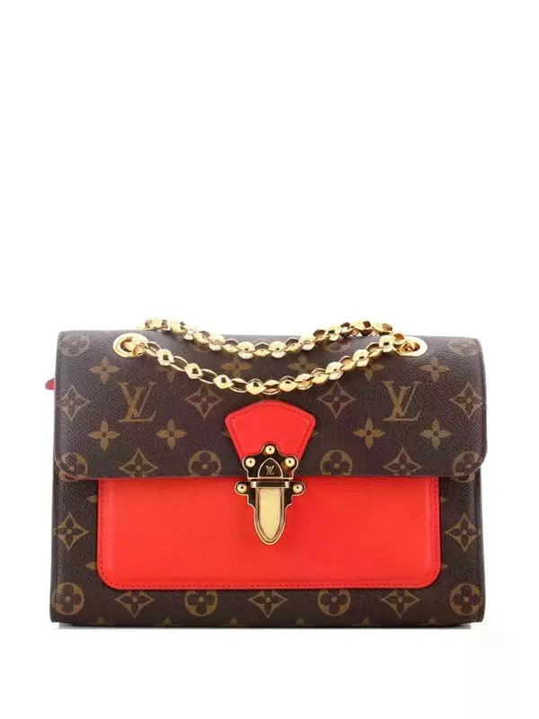 LOUIS VUITTON Victoire Handbag Monogram Canvas And Leather Shoulder Bag - Brown