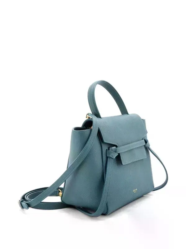 Celine Belt Bag Textured Leather Nano Shoulder Bag - Green