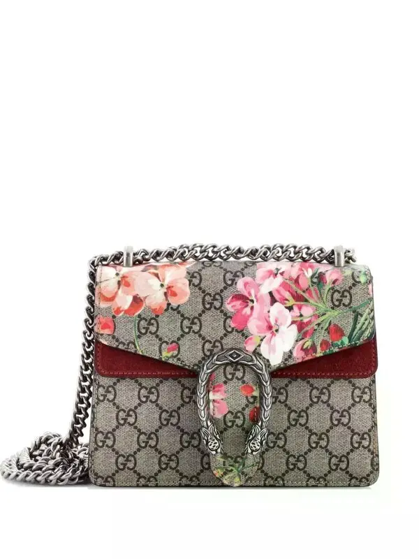 Gucci Dionysus Blooms Print Gg Coated Canvas Mini Shoulder Bag - Red
